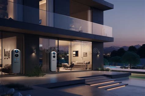 Smart Home Security Systems With Cameras And Senso Stock Illustration Illustration Of Street