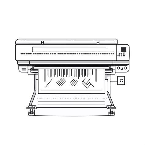 Large Format Printer Plotter With Poster Line Icon Premium Ai