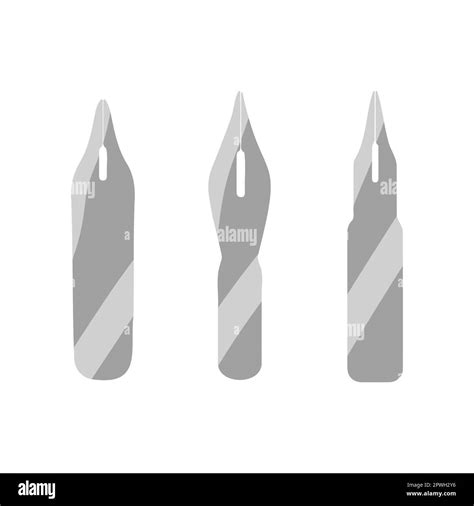 Collection Of Metal Nibs On White Background Stock Vector Image And Art Alamy