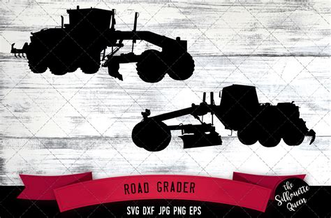 Road Grader Silhouette Cut Vector By The Silhouette Queen Thehungryjpeg Road Grader Silhouette Cut Vector By The Silhouette Queen Thehungryjpeg