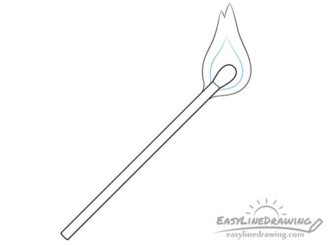 How To Draw A Match Step By Step EasyLineDrawing
