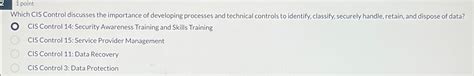Solved 21 ﻿pointwhich Cis Control Discusses The Importance