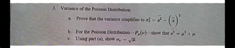 solved variance of the poisson distribution prove that the variance