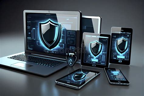 Cloud Based Cybersecurity Solutions Concept Endpoint Protection Stock