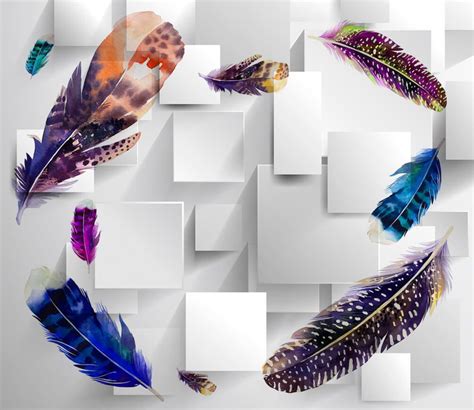 Фотошпалери Арт Шпалери Кольорове піря №36426 Лоск низькі ціни кредит оплата частинами в