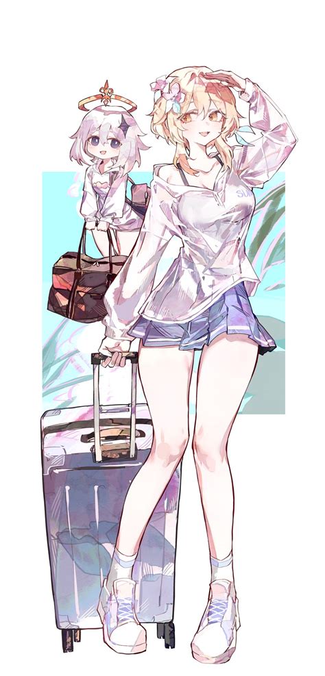 Lumine And Paimon Genshin Impact Drawn By Cocoballking Danbooru