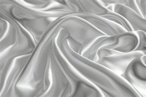 Luxurious Silver Fabric Texture With Elegant And Graceful Folds For A Stunning Background Stock