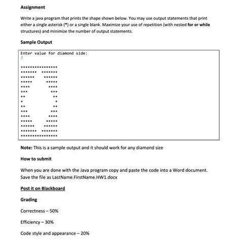Solved Assignment Write A Java Program That Prints The Shape Chegg Com