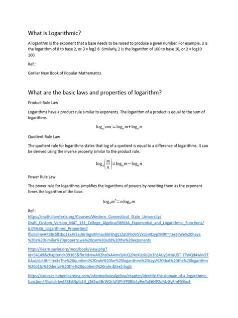 Gen Math Infographic Pdf Ph Logarithm