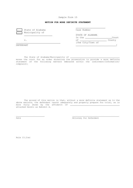 Sample Form 15 Fill Out Sign Online And Download Fillable Pdf