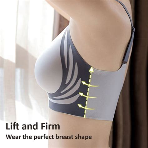 Veimia Seamless V Neck Lift Bra For Saggy Breasts High Support Bralettes For Women Veimia