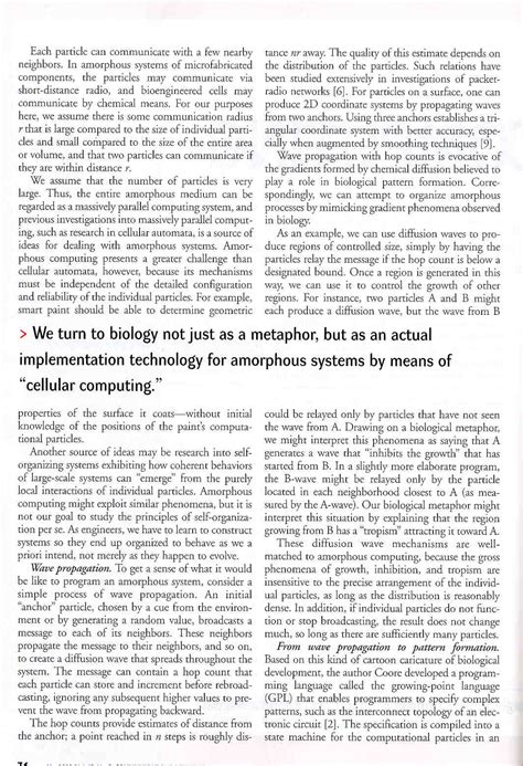Amorphous Computing Communications Of The Acm