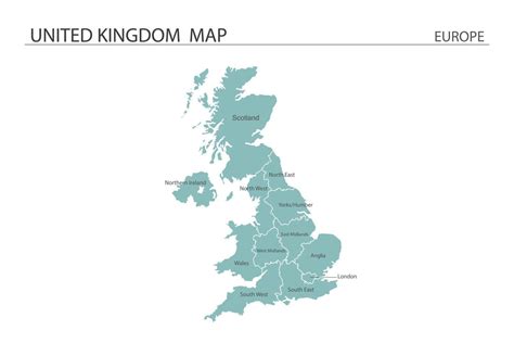 Uk Map Vector On White Background Map Have All Province And Mark The