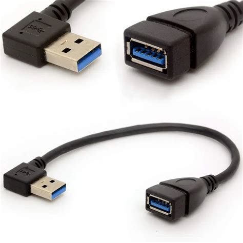 USB 3 0 Extension Cable Angle 90 Degree Adapter Type A Male To Female High Speed Connection In