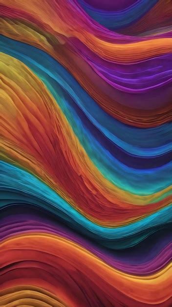 Premium Ai Image Chromatic Undulations Abstract Wavy Color Palette Psychedelic Waveform