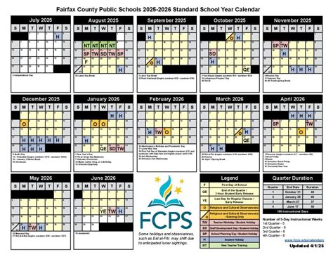 Fairfax County Public Schools Calendar Holidays 2025 2026 School