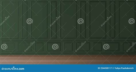 Wall In Luxury Victorian Style Empty Room Interior Stock Vector