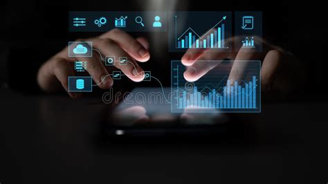 Data Flow From Database And Cloud To Processing And Analytics Dashboards Latch Stock Image