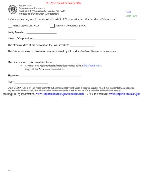 Utah Revocation Of Dissolution Corporation Download Fillable Pdf 2018 — 2024 Templateroller
