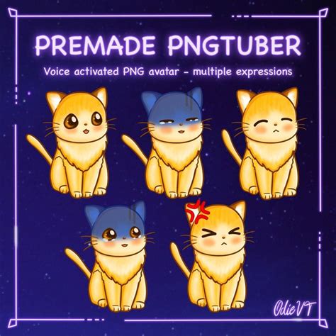 Premade Png Tuber Tabby Cat Pngtuber Vtuber Discord Reactive