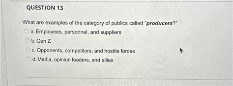 Solved Question 13what Are Examples Of The Category Of