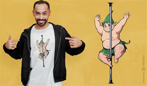 Elf Pole Dance Delight T Shirt Design Psd Editable Template