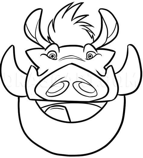How To Draw Pumba Easy Drawing Step By Step By Dawn Dragoart