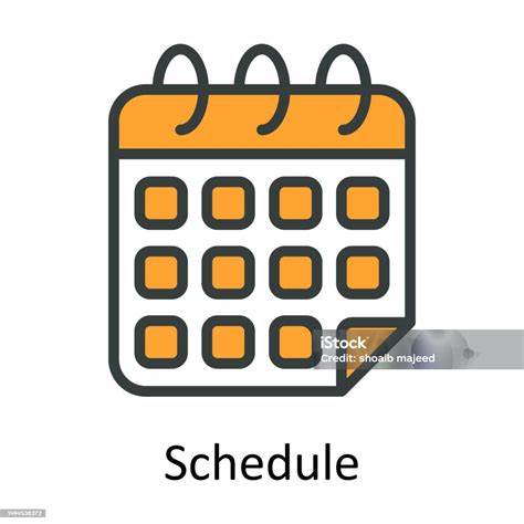 스케쥴 벡터 채우기 윤곽선 아이콘 디자인 그림입니다 흰색 배경에 사용자 인터페이스 기호 Eps 10 파일 개념에 대한 스톡 벡터 아트 및 기타 이미지 Istock