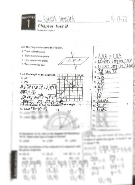 SOLUTION Unit 1 Practice Test 1 Geometry Studypool