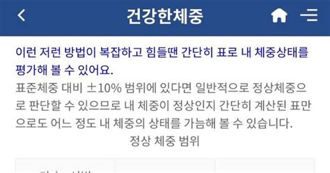 삼성서울병원에서 내놓은 한국인 건강한 체중