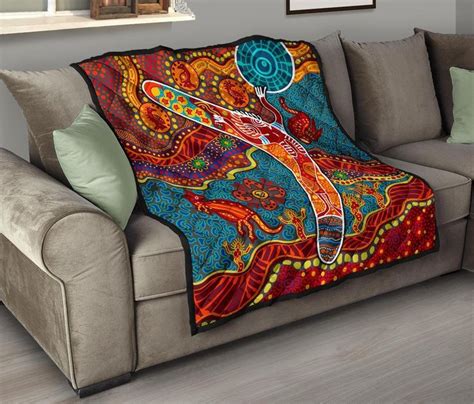 Aboriginal Premium Quilt Indigenous Boomerang
