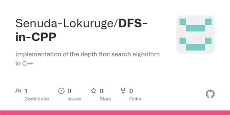 Github Senuda Lokurugedfs In Cpp Implementation Of The Depth First
