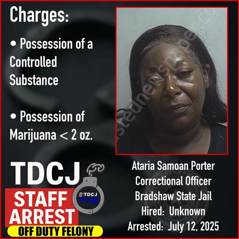 Tdcj Troll 🚨 Tdcj Staff Arrest 🚨 Ataria Samoan Porter Facebook