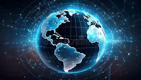 A Digital Representation Of Earth With Interconnected Nodes Symbolizing Global Communication