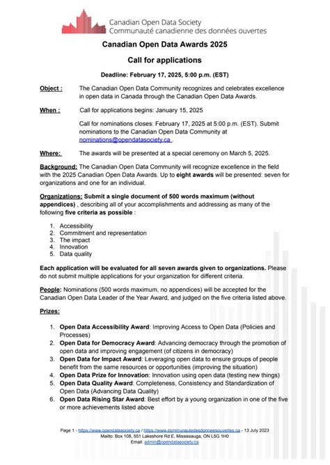 English Canadian Open Data Awards 2025 Call For Nominations 1pdf