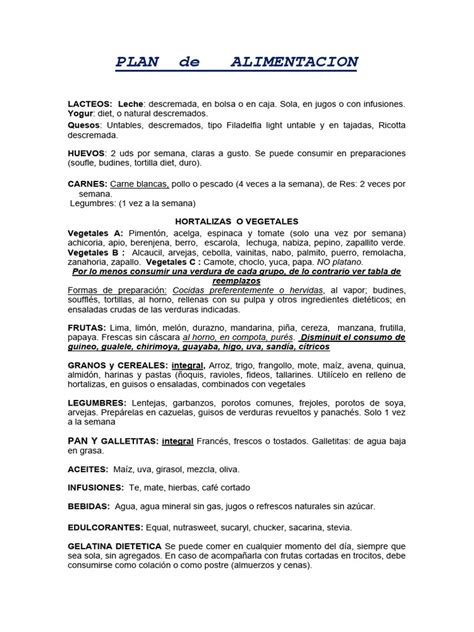 Plan De Alimentacion Pdf Ensalada Vegetales