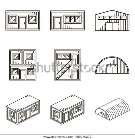 Set Black Line Vector Icons Modular Stock Vector Royalty Free Shutterstock