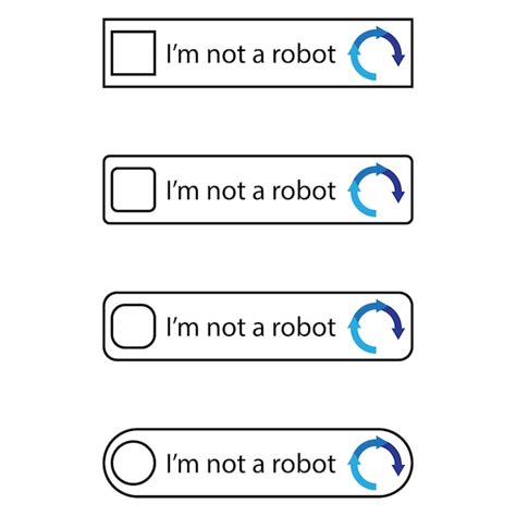 Premium Vector Captcha Verification Icons I Am Not A Robot Text Blue