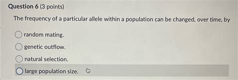 Solved Question 6 3 ﻿pointsthe Frequency Of A Particular