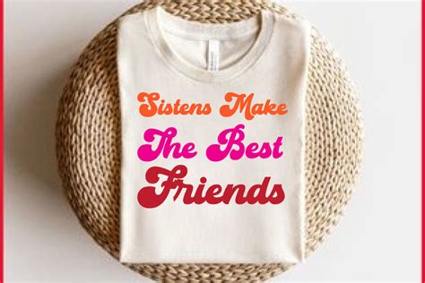 Retro Best Friend T Shirt Design Sisten Graphic By Uss Studio
