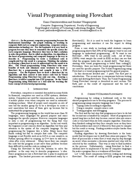 Visual Programming Using Flowchart Kanis Charntaweekhun And Somkiat