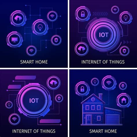 premium vector iot illustrations in gradient design