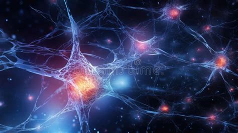 Detailed Neurons Network With Glowing Synapses Stock Illustration Illustration Of Neuronal