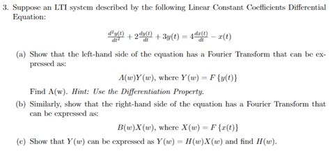 Solved Suppose An Lti System Described By The Following