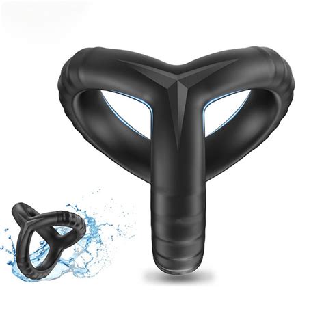 Silicone Penis And Ball Ring Male Erection Enhancer Scrotum Bondage