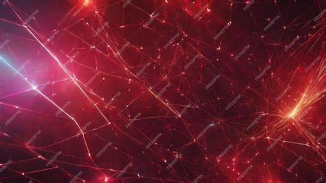 Premium Photo Abstract Red Geometrical Background Connection