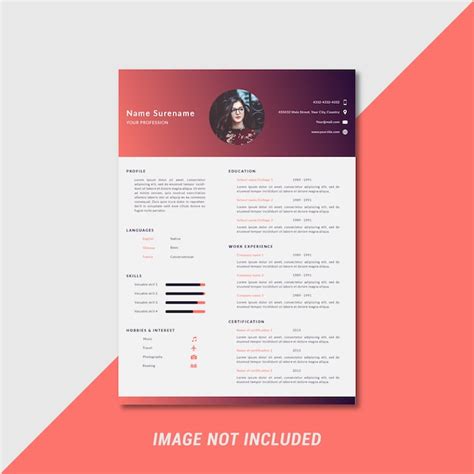 Premium Vector Creative And Feminine Curriculum Vitae Template Design