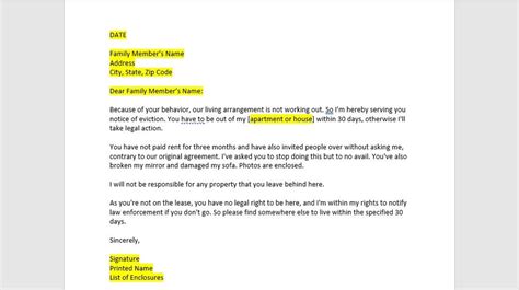 Standard Eviction Notice Template