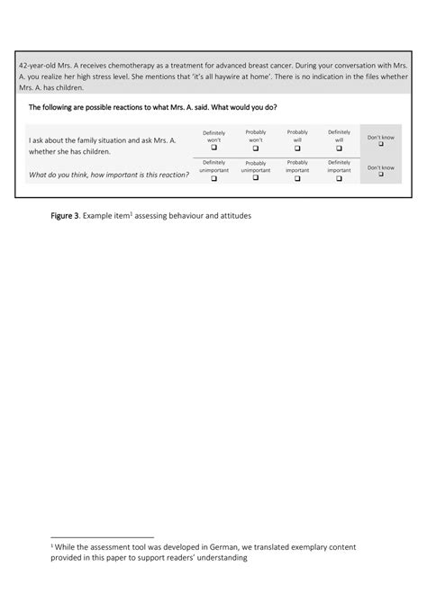 Example Item Assessing Behavior And Attitudes Download Scientific Diagram
