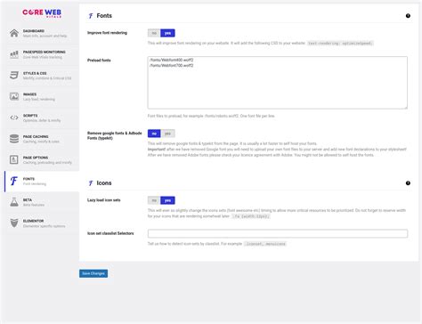 Wp Core Web Vitals Web Fonts